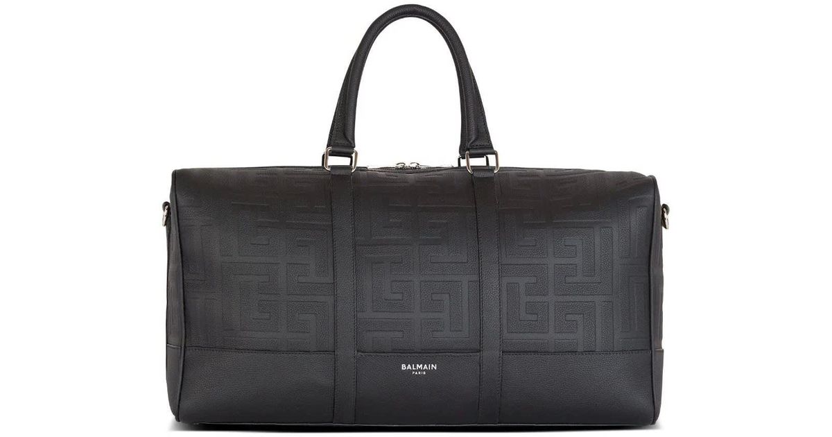Balmain Voyage Monogram Duffle Bag in Black for Men | Lyst
