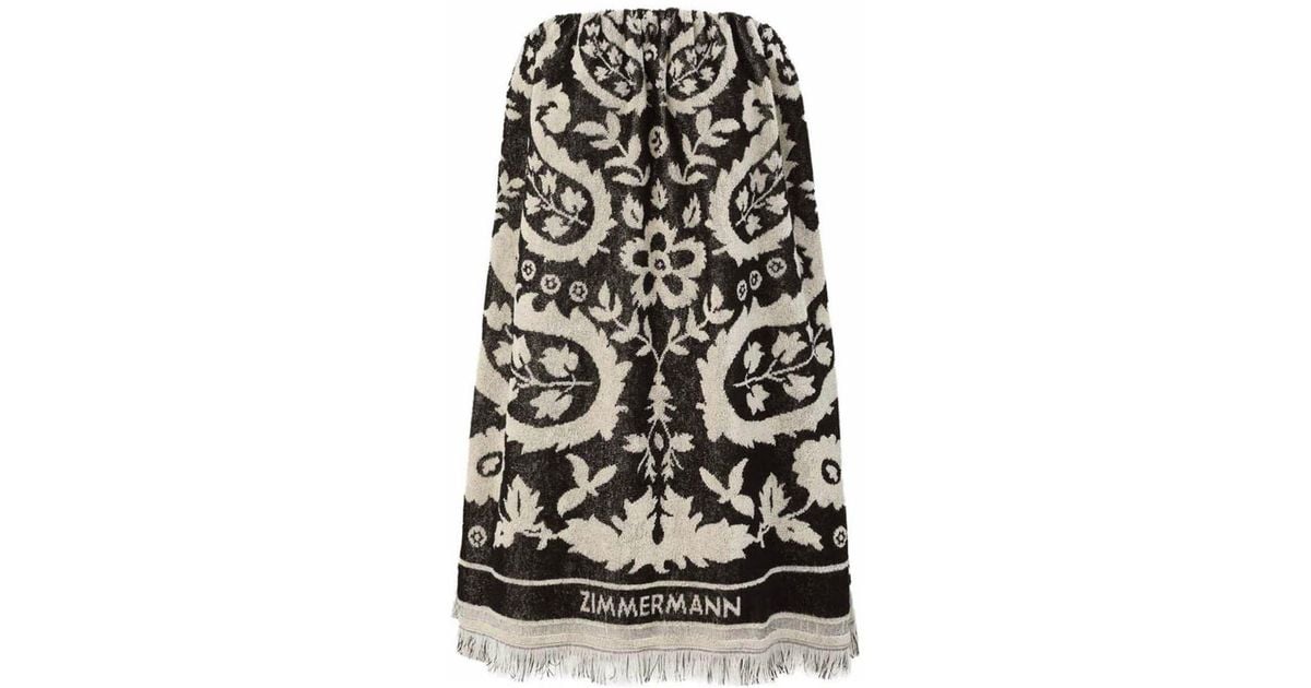 Zimmermann Rhiannon Terry Mini Dress in Black | Lyst UK