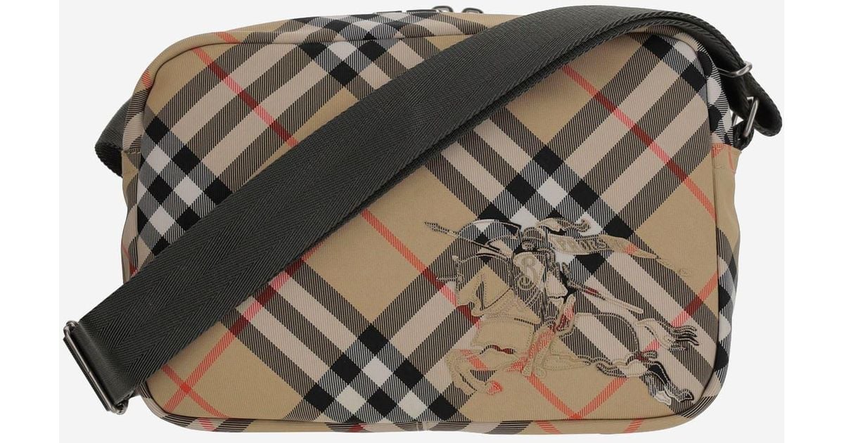 Burberry Check Pattern Shoulder Bag in Brown for Men | Lyst