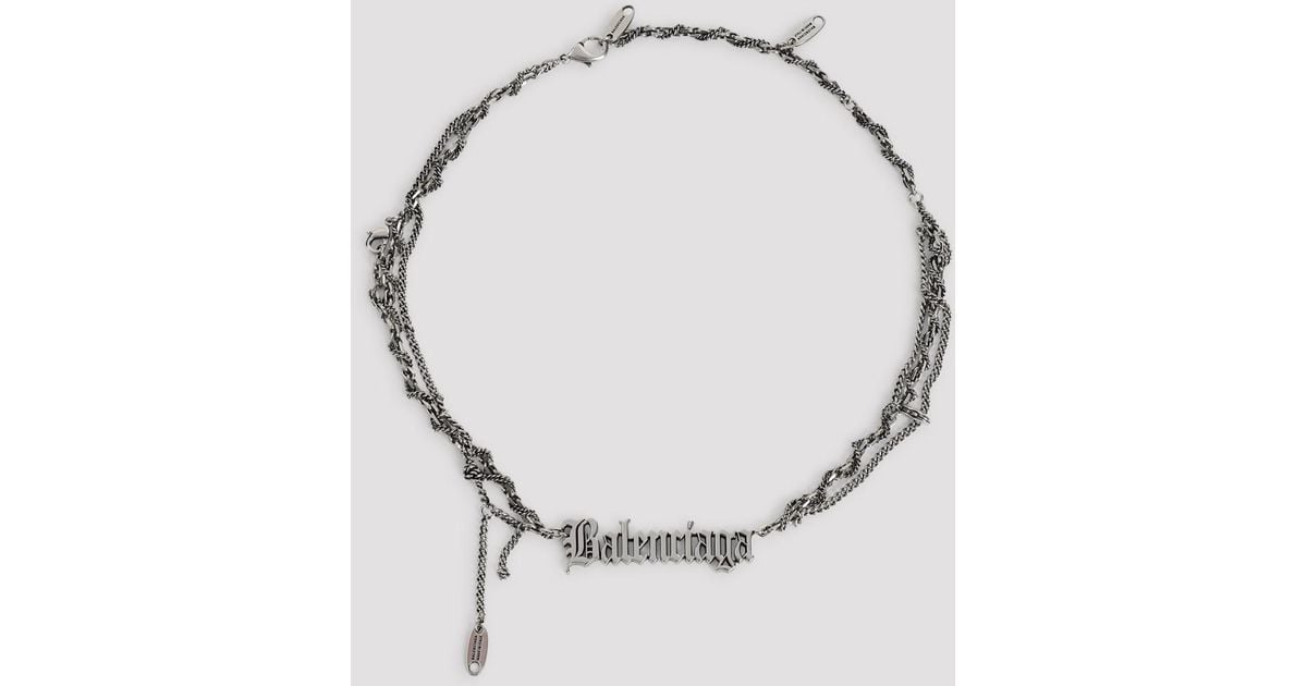 Balenciaga Typo Destroyed Necklace in Metallic for Men | Lyst UK