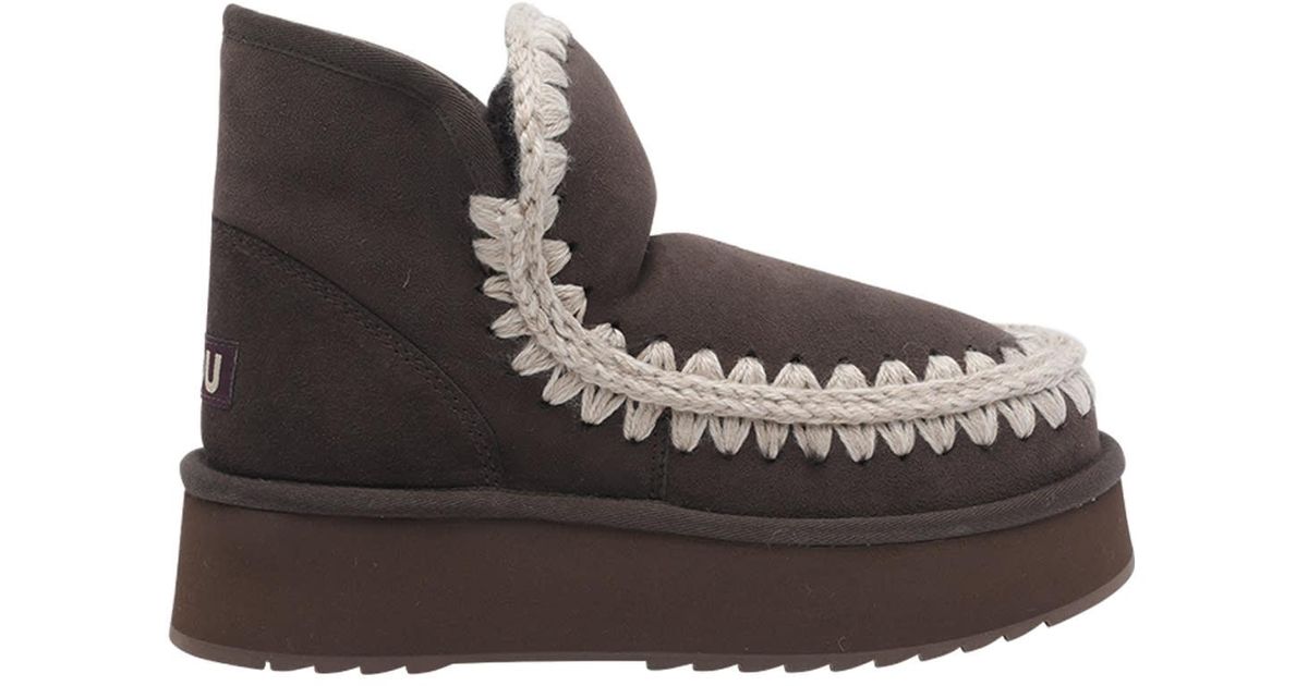 Mou Mini Eskimo Platform Boots in Brown | Lyst