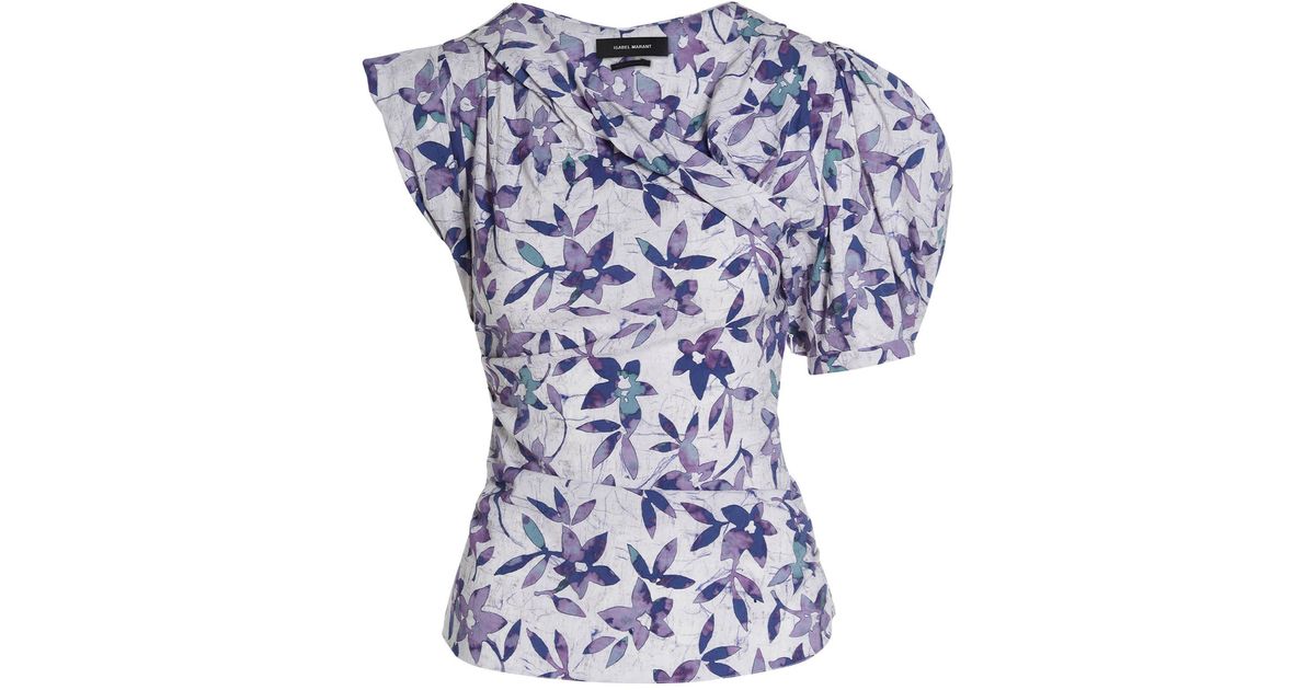 Isabel Marant Medinea Top in Blue | Lyst