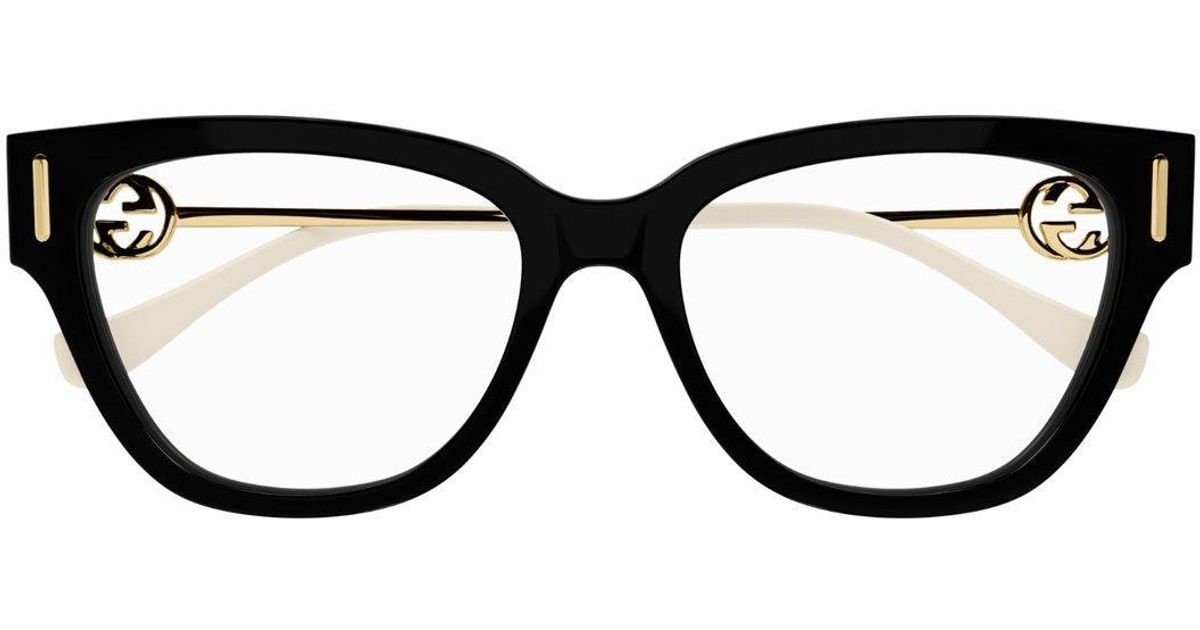 Gucci Cat-Eye Glasses in Black | Lyst UK