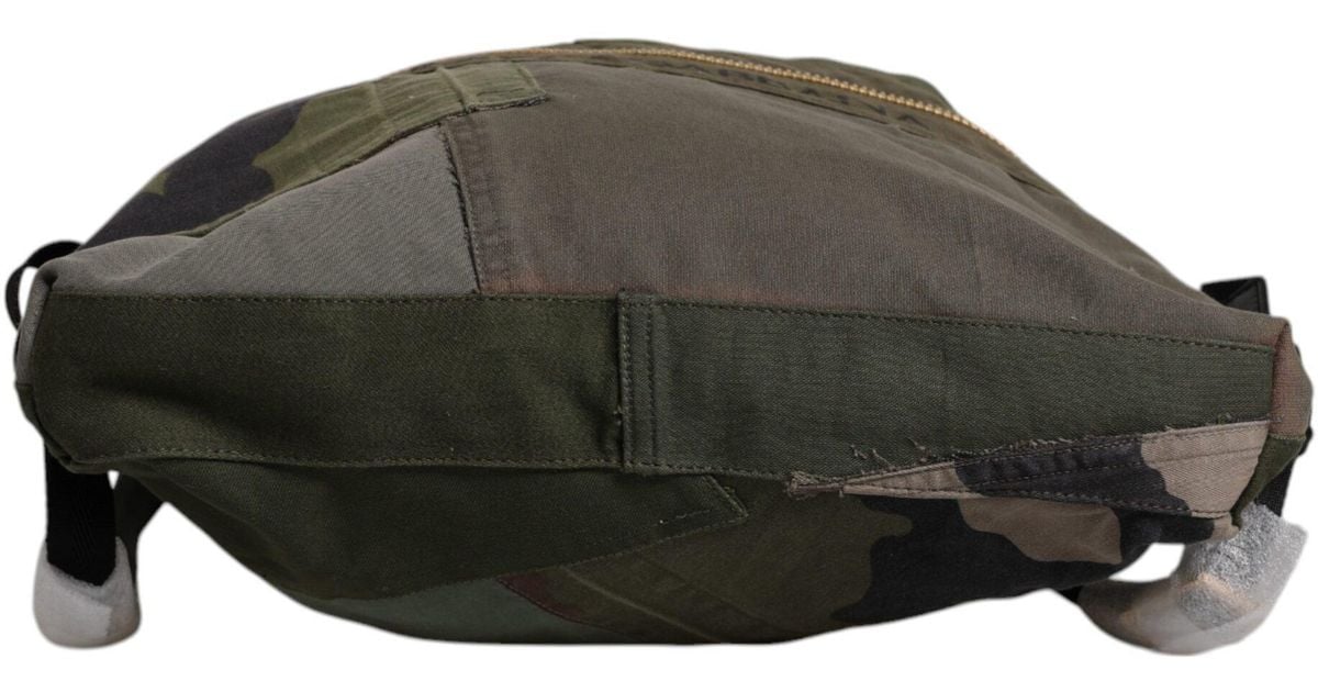 Dolce & Gabbana Military Patchwork Rucksack Backpack Bag Cotton Nylon ...
