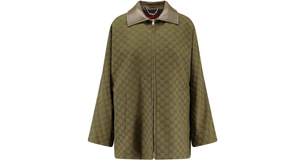 Gucci Supreme Gg Fabric Jacket in Green | Lyst UK