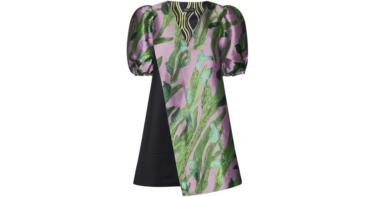 Stine Goya Brethel Lame' Jacquard Dress in Green | Lyst