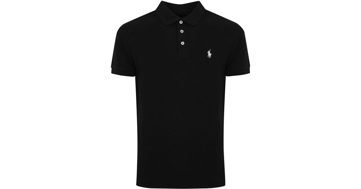 Polo Ralph Lauren Three-Button Cotton Polo With Logo in Black for Men ...