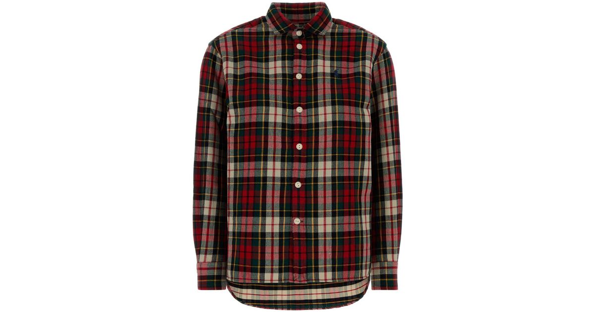 Polo Ralph Lauren Embroidered Flannel Shirt | Lyst UK