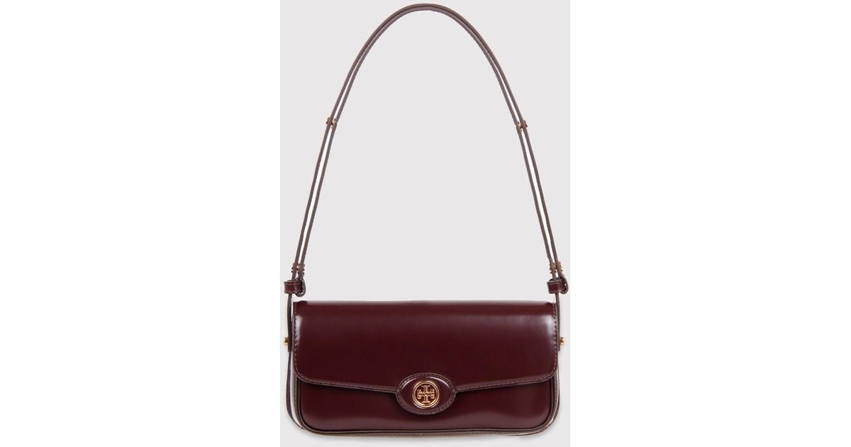 Tory Burch Robinson Floral Spazzolato Rectangular Shoulder Bag in Red ...