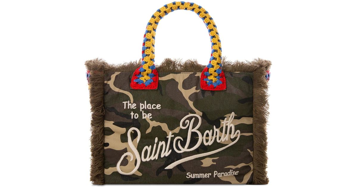 Mc2 Saint Barth Vanity Canvas Shoulder Bag With Camouflage Print in ...