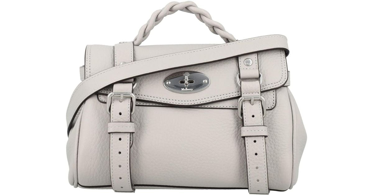 Mulberry Pale Mini Alexa Leather Shoulder Bag With Braided Handle And ...
