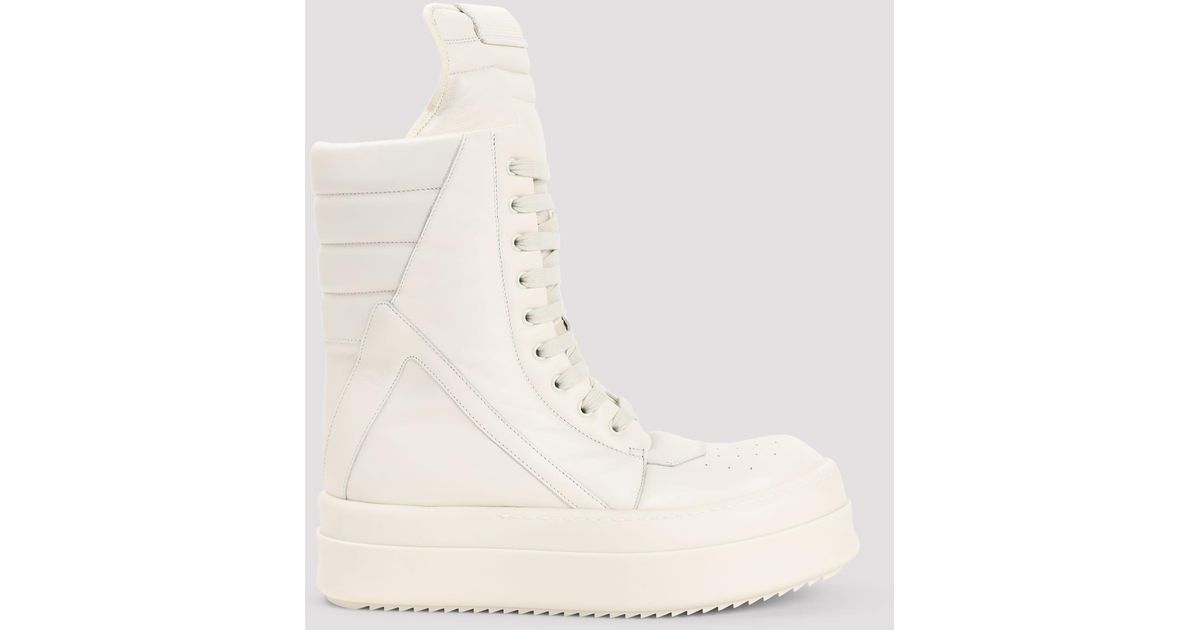 Rick Owens Mega Geobasket Sneakers in Natural for Men | Lyst