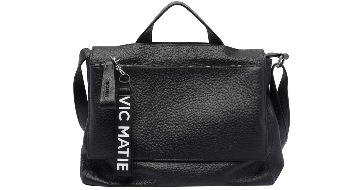 Vic Matié Logo Handbag in Black | Lyst