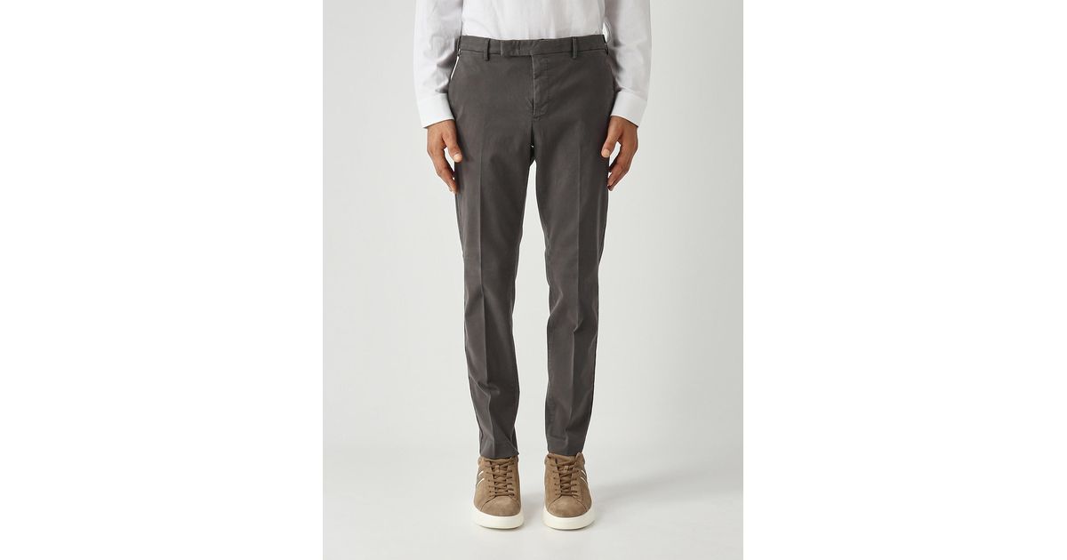 PT Torino Dieci S.Slim-Fit Con Pinces Davanti. Tasca America. Raso ...