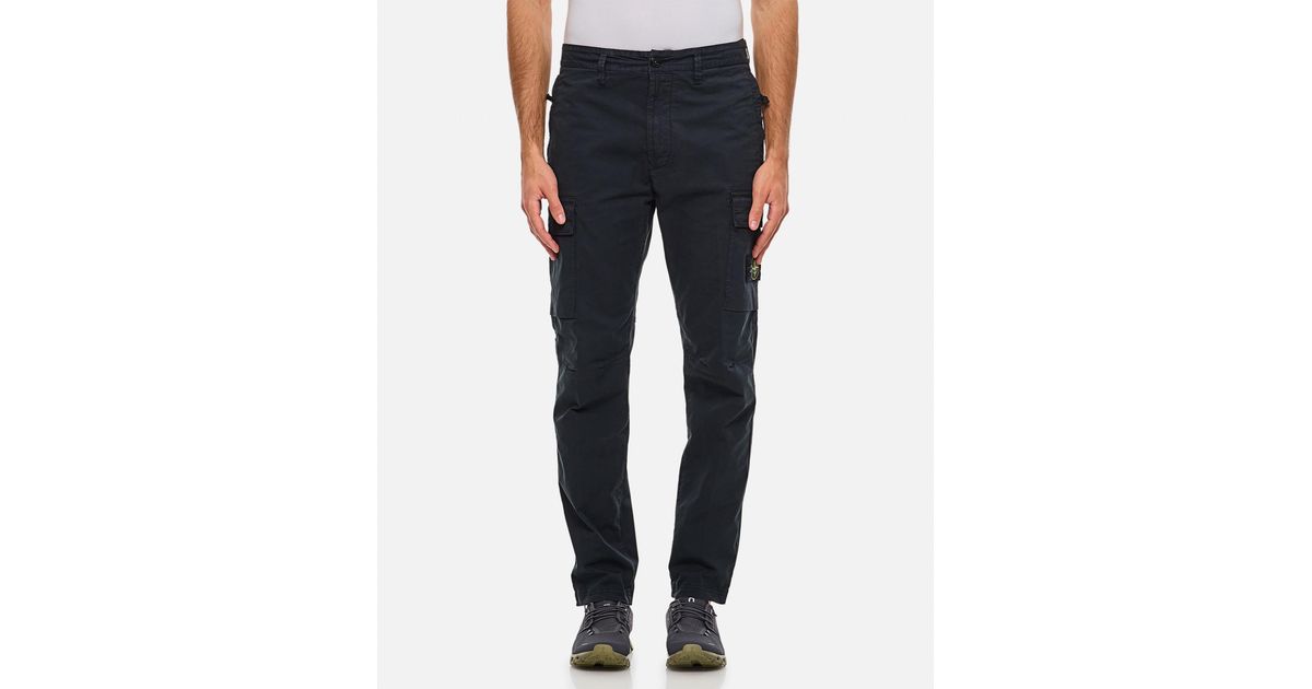 Stone Island Supima Cotton Twill Stretch-Tc in Blue for Men | Lyst