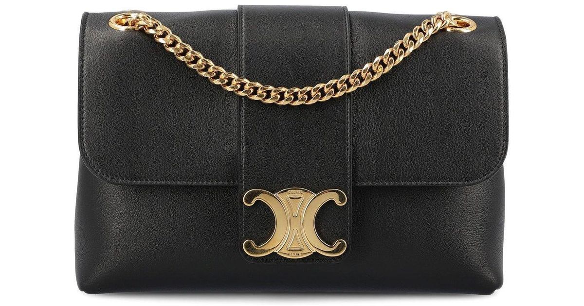 Celine Victoire Medium Shoulder Bag in Black | Lyst
