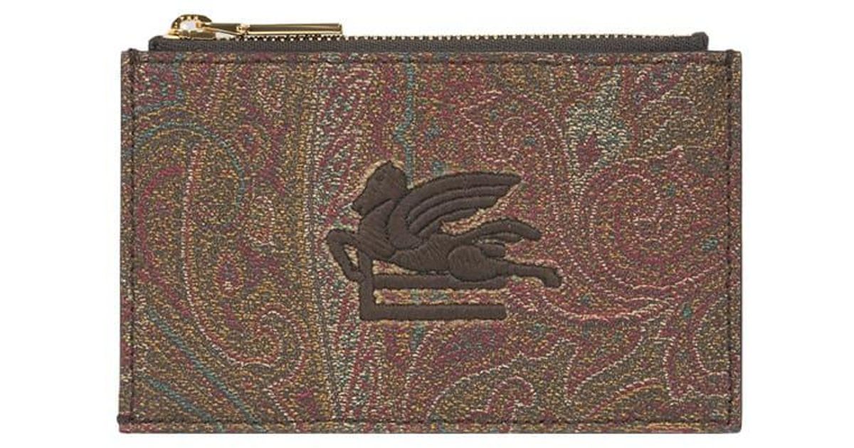 Etro Paisley Wallet With Pegasus Logo in White | Lyst UK