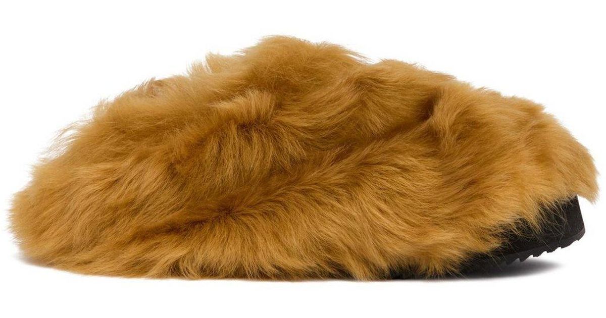 The Attico Fluffy Mini Robin Mules in Brown | Lyst