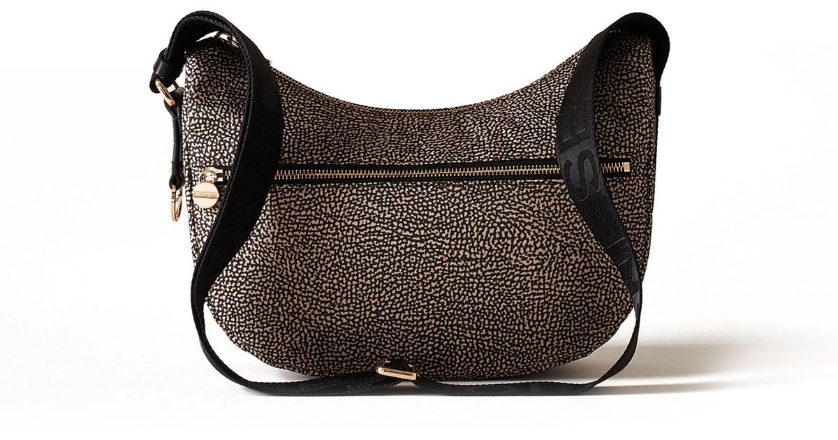Borbonese Luna Small Shoulder Bag in Black | Lyst