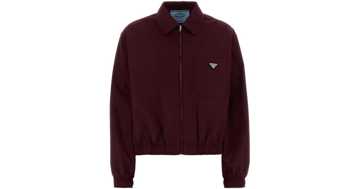 Prada Grape Poplin Jacket in Red | Lyst UK
