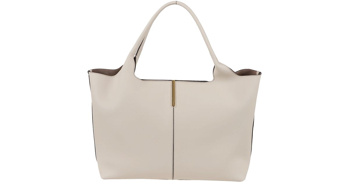 Tod's Top Lock Triangle Tote in White | Lyst