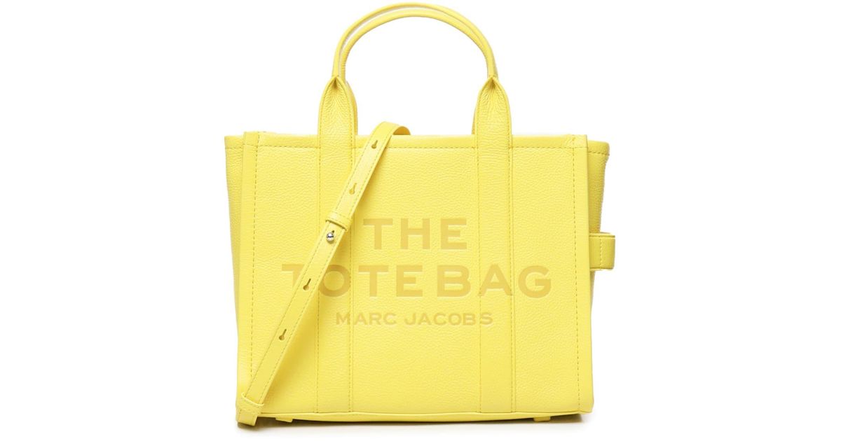 Marc Jacobs Leather Medium Tote Bag in Yellow | Lyst