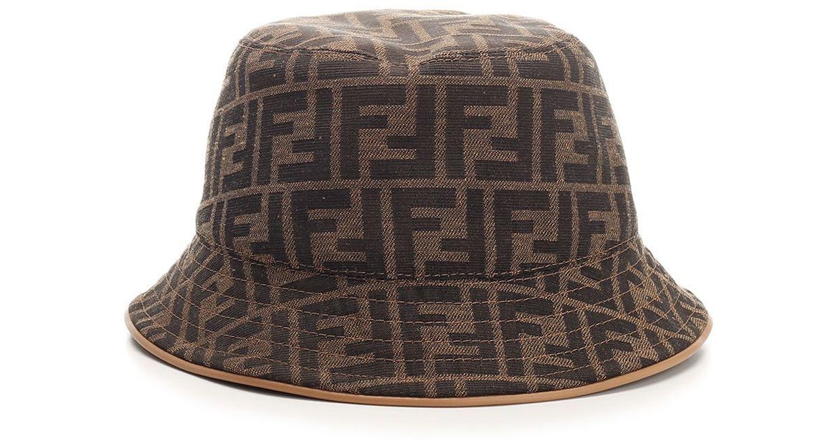 Fendi Ff Bucket Hat in Brown | Lyst UK