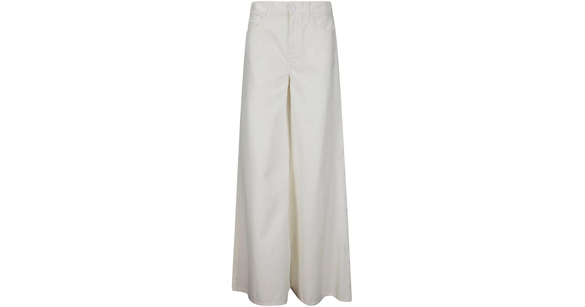 7 For All Mankind Willow Wide Linen Ostuni in White | Lyst UK