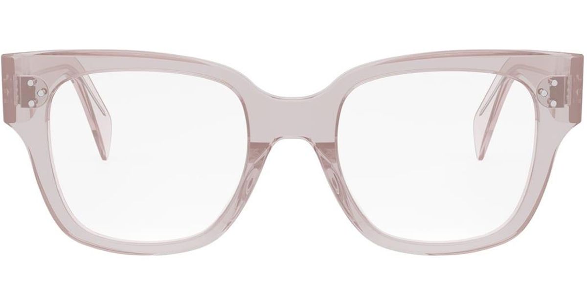 Celine Cl50110U 3 Dots Hd 072 Transparent Rose Glasses in Brown | Lyst