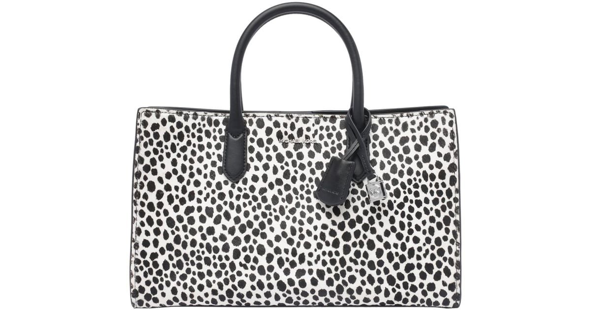 MICHAEL Michael Kors Cheetah Print Scarlett Medium Satchel Bag in Black ...