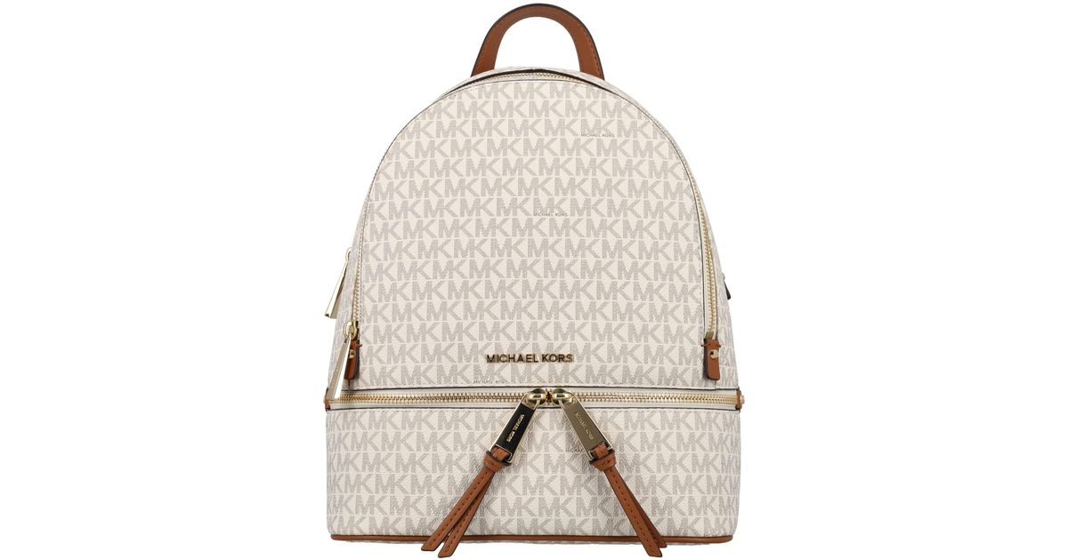 MICHAEL Michael Kors Rhea Zip Backpack in Natural | Lyst