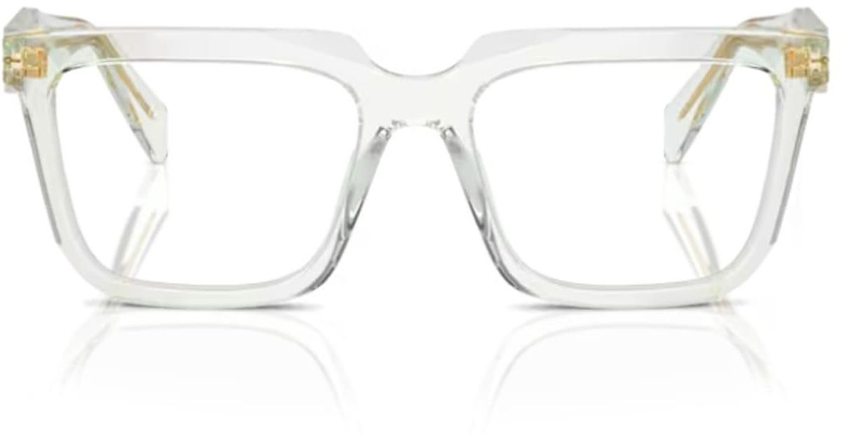 Prada Prada Pr A19V Symbole 14R1O1 Verde Menta Trasparente Glasses | Lyst