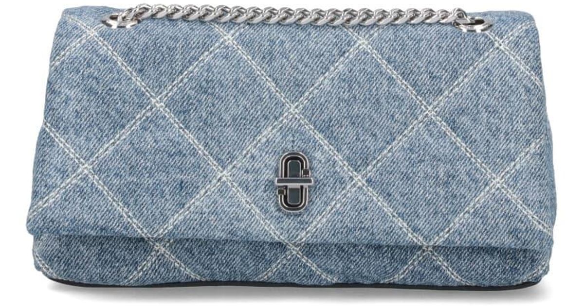 Marc Jacobs The Quilted Dual Chain Denim Crossbody Bag in Blue | Lyst