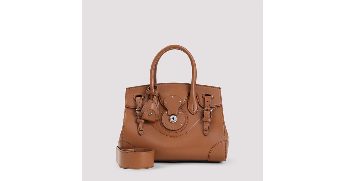 Ralph Lauren Ricky 27 Calf Leather Handbag in Brown | Lyst