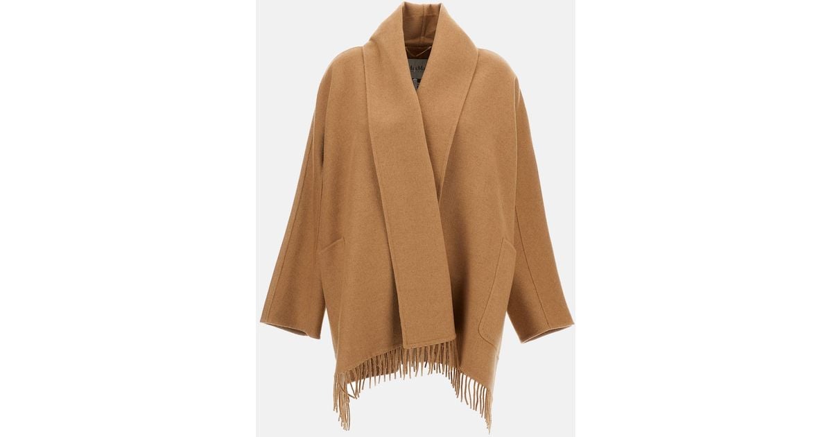 Max Mara Cardigan Camel Coat in Brown | Lyst UK