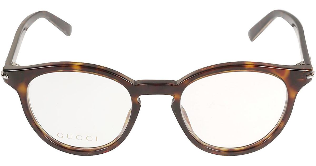 Gucci Round Lens Logo Frame in Natural for Men | Lyst UK