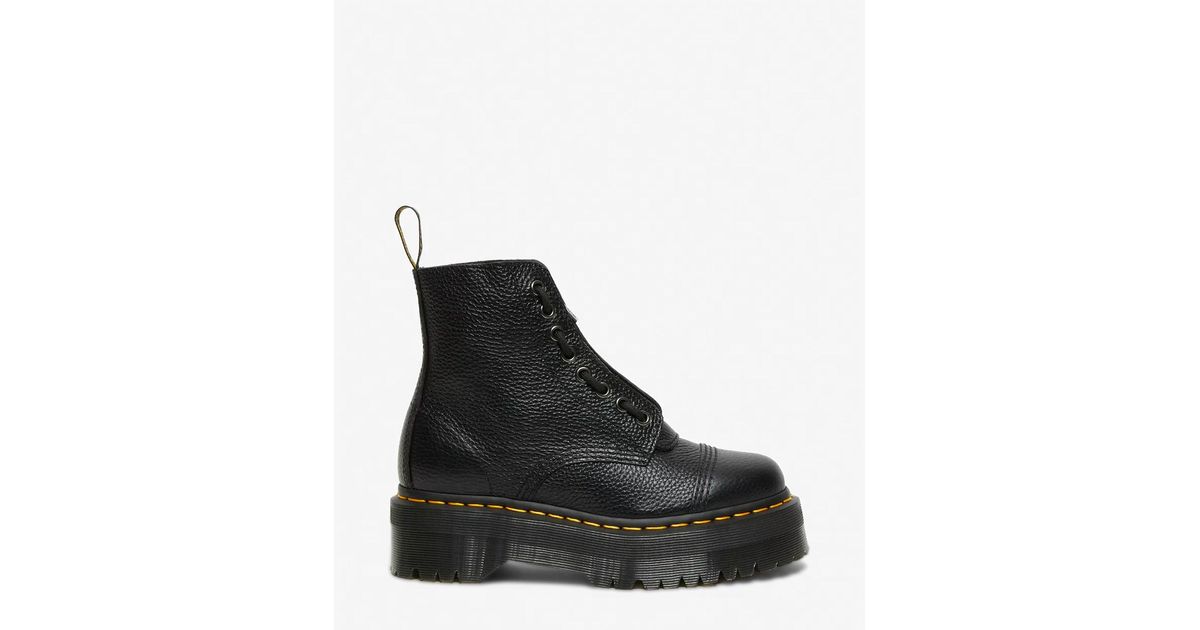 Dr. Martens Sinclair Grained Leather Boot With Platform Sole in Black ...