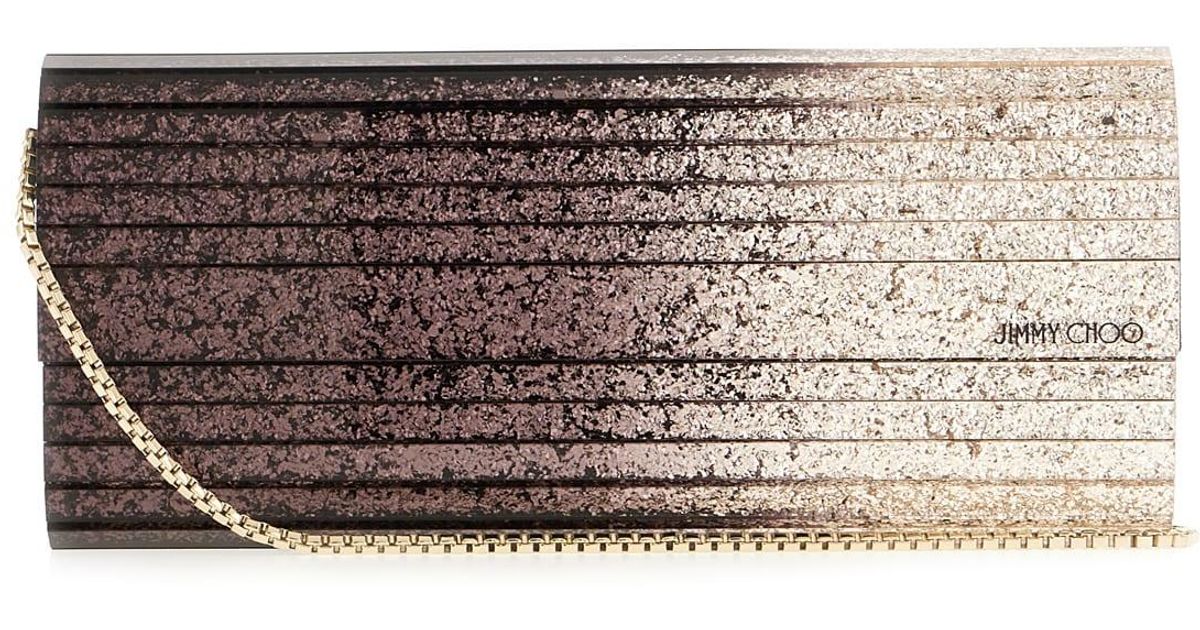 Jimmy Choo Fabric And Pvc Sweetie Clutch in Brown | Lyst UK