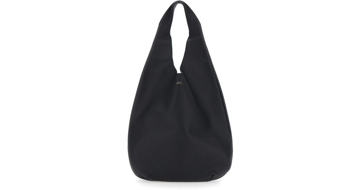 A.P.C. Le Neige Handbag With Embossed Logo On The Front in Black | Lyst UK