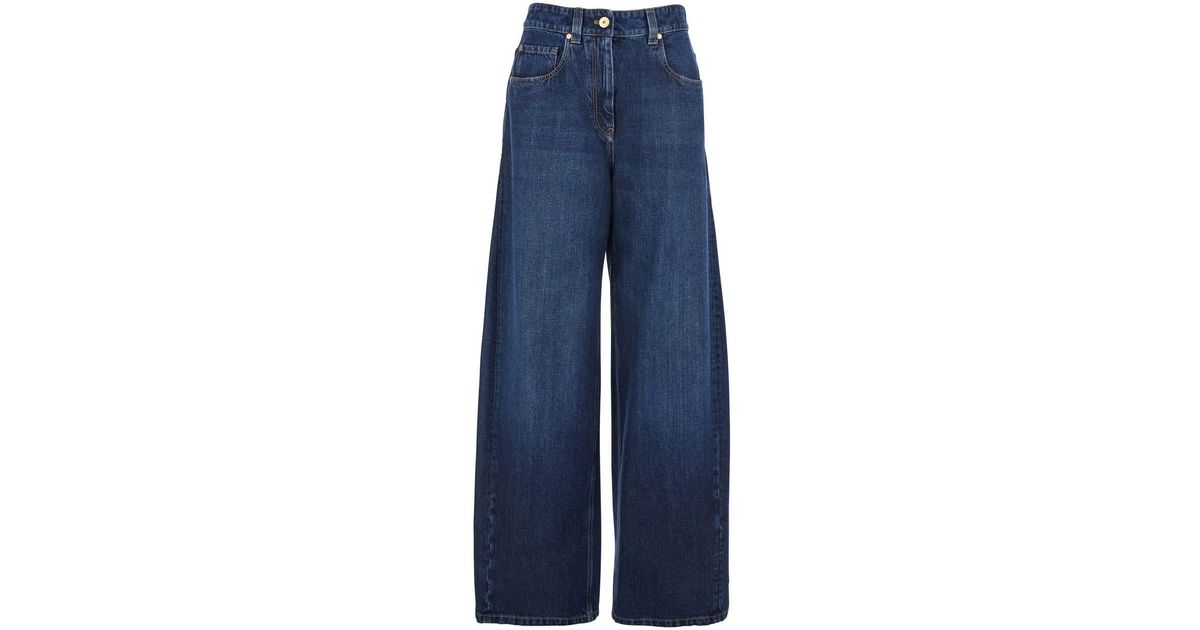 Brunello Cucinelli Jeans With Five-Pocket Design And Patch Logo On The ...