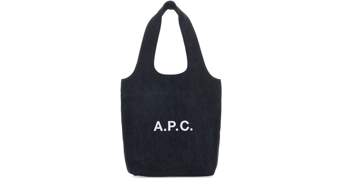 A.P.C. Denim Ninon Shopping Bag in Black | Lyst UK