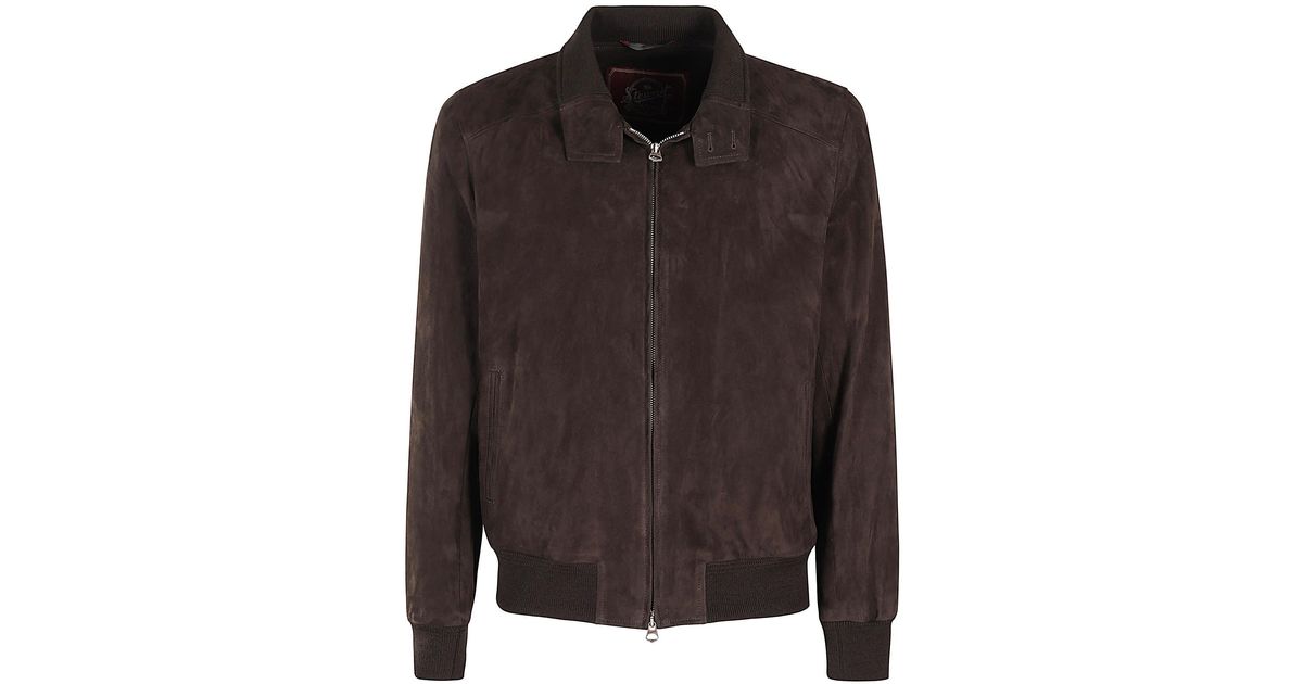 Stewart Giubbotto Garment Suede Archie Goat in Black for Men | Lyst