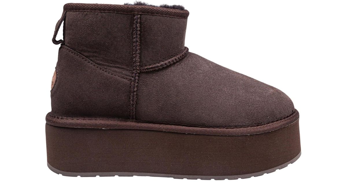EMU Stinger Micro Flatform Suede Boot in Brown | Lyst
