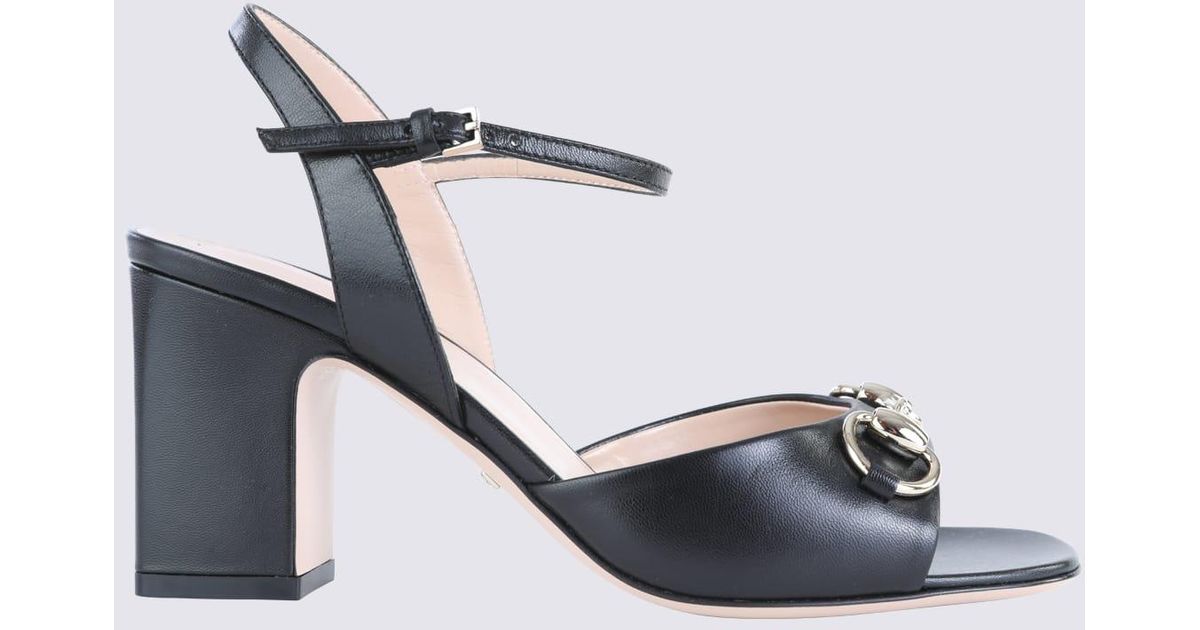 Gucci Leather Sandals in Blue | Lyst