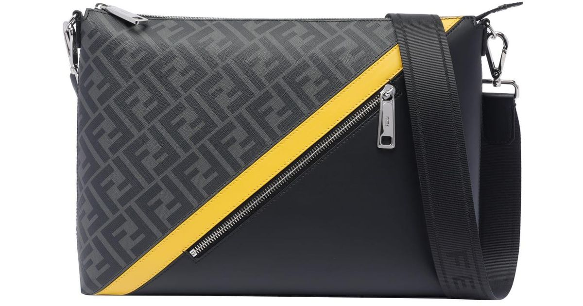 Fendi Diagonal Messenger in Blue for Men | Lyst