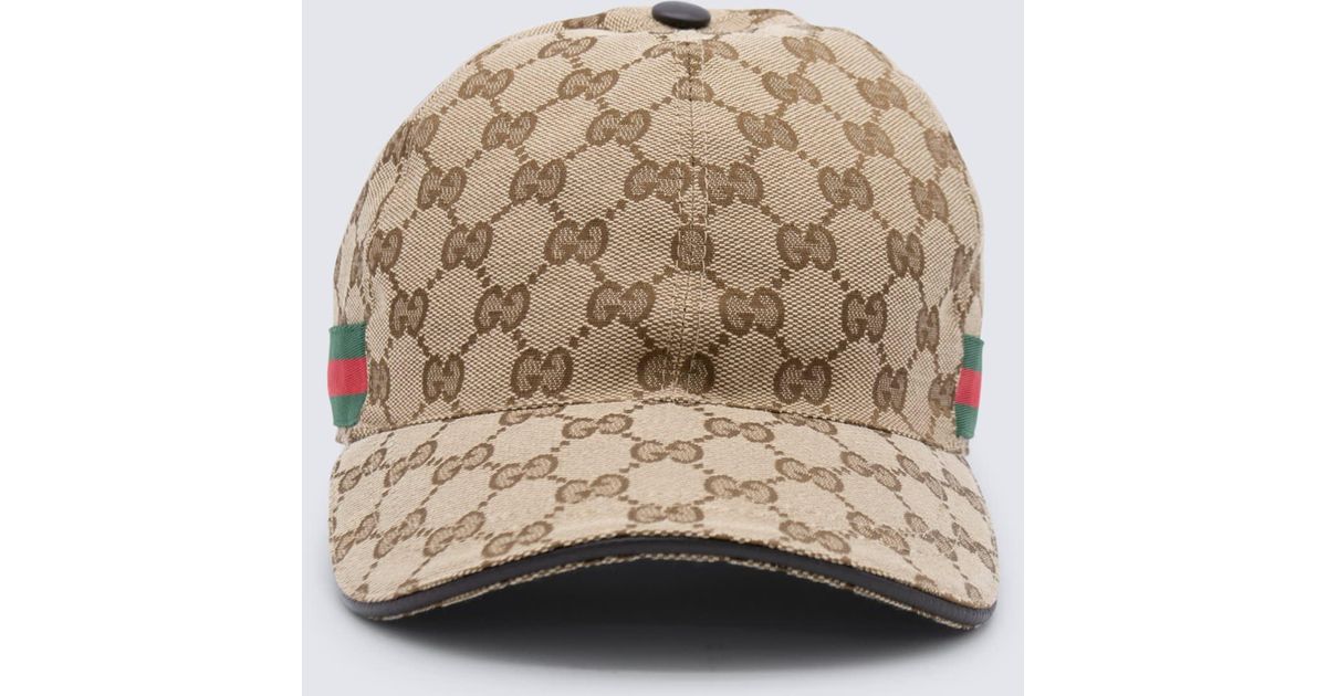 Gucci And Gree Cotton Blend Baseball Cap in Natural for Men | Lyst