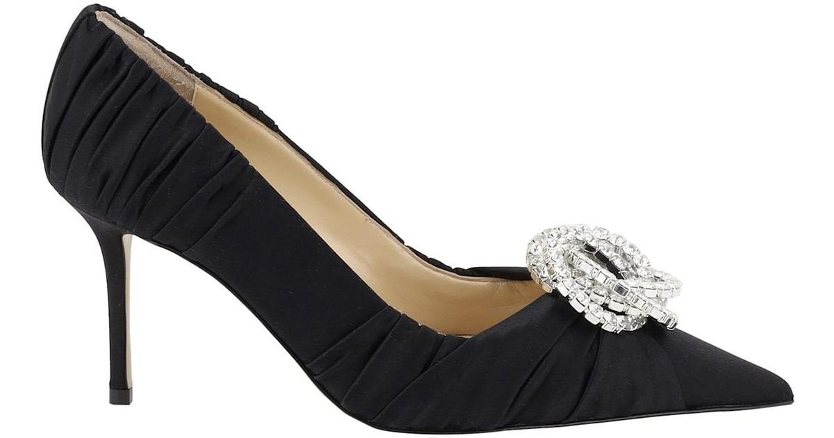 Mach & Mach Galaxy Satin Pumps in Black | Lyst