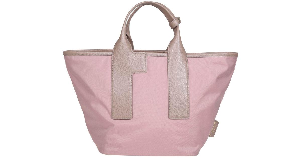 Furla Piuma M Tote Nylon Handbag Color in Pink | Lyst
