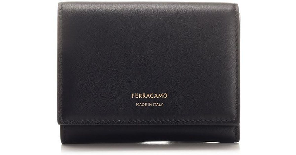 Ferragamo Trifold Wallet in Grey | Lyst UK