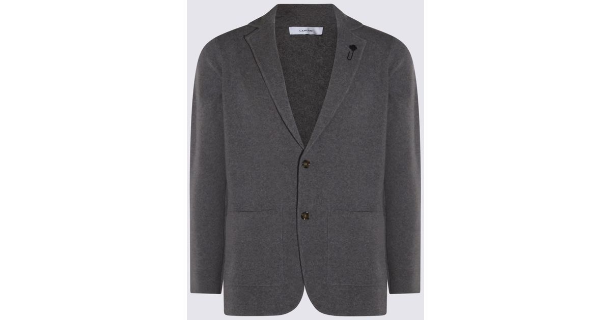 Lardini Dark Wool Knitwear in Grey for Men | Lyst UK